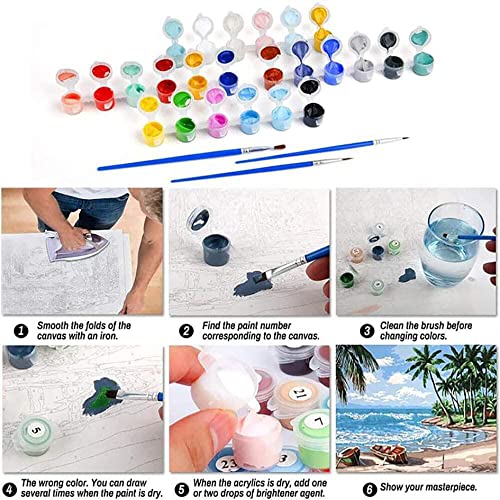 LMAZG Paint by Numbers for Kids Ages 8-12,4 Pack Paint by Number Kit for Kids Beginners,Children's Easy Acrylic Watercolor Paint Arts,DIY Paint by Numbers for Kids Ages 4-8-12(8x8inch)