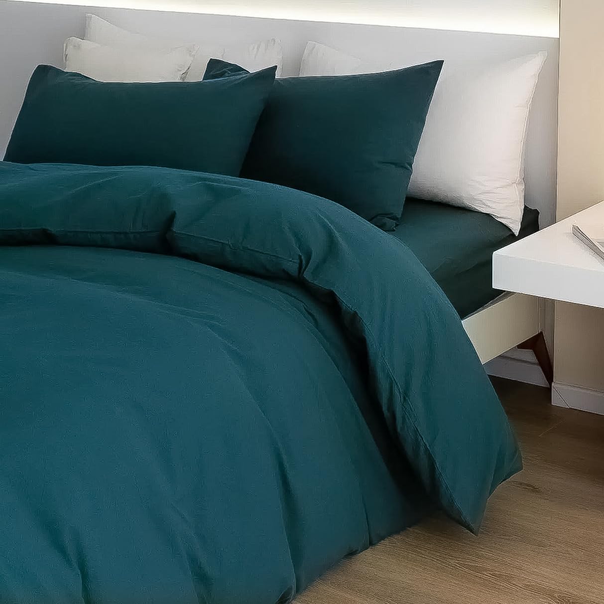 Fedali Touch Grey Duvet Cover King Size - Extra Cozy Bedding - 160 GSM Ultra Soft Duvet Cover Set with 2 Pillow Shams-3 Pieces- Comforter Not Included