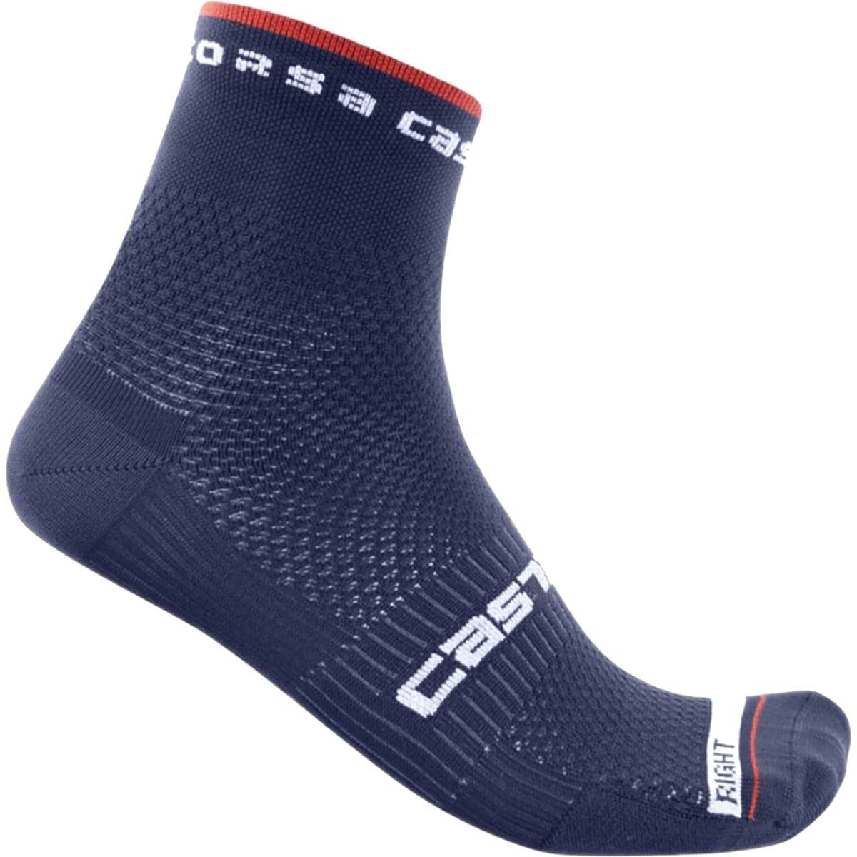 Castelli Rosso Corsa Pro 9 Sock Belgian Blue, L/Xl