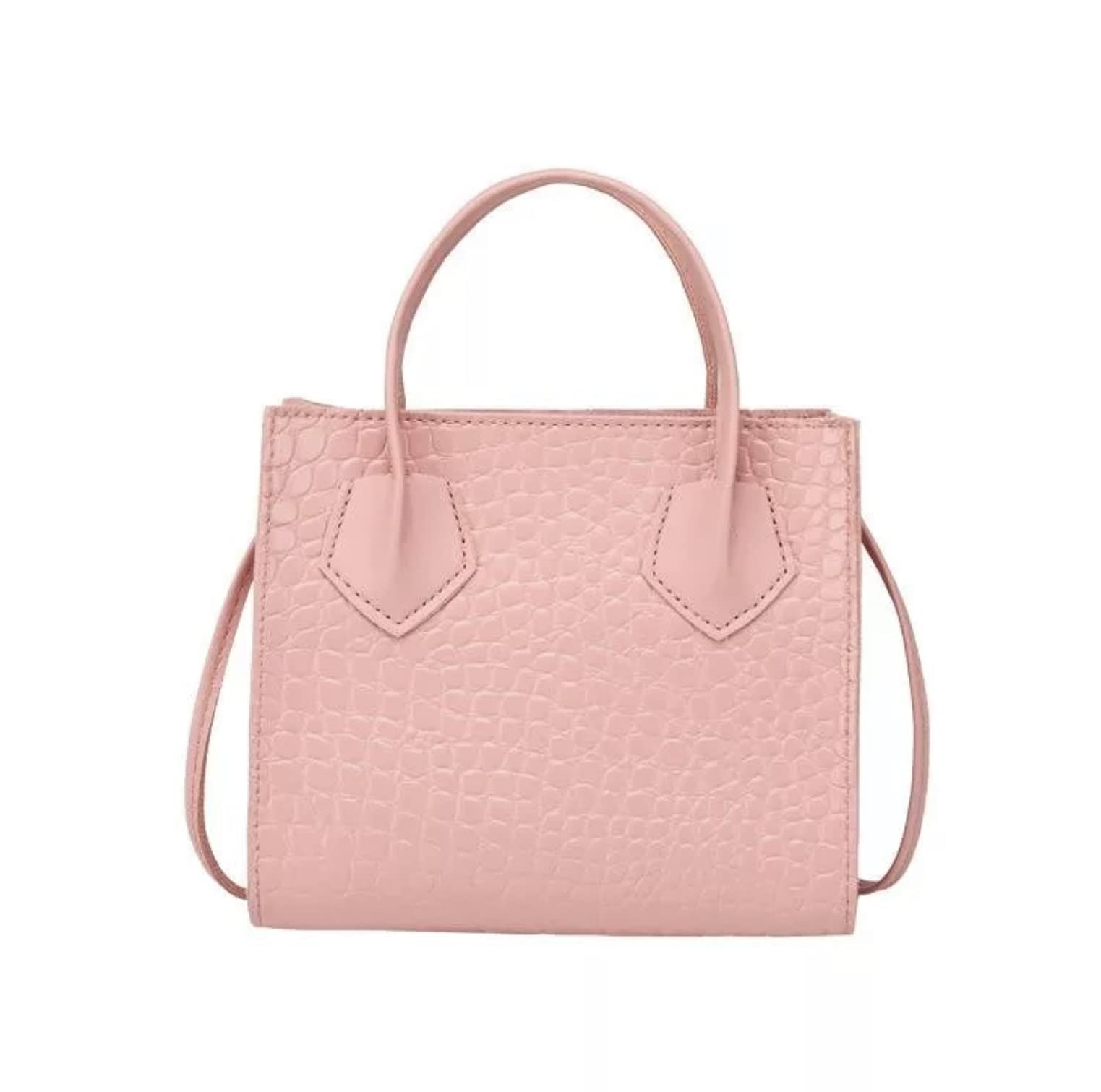 Women Tote Handbag Top Handle Small Mini Handbag for Women/Purses and Handbags for Women Top Handle Purses and Handbags with PU Leather and Adjustable Strap (Pink)