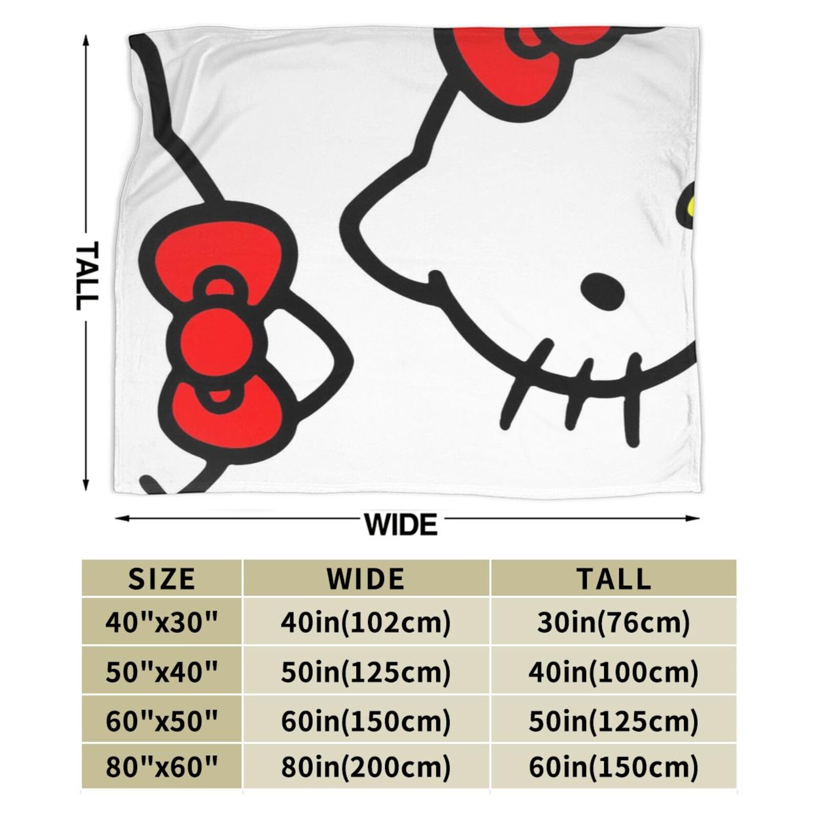Cartoon Cute Cat Pattern Blanket Soft Cozy Portable Fuzzy Throw Blankets for Sofa Bed 50"X40"