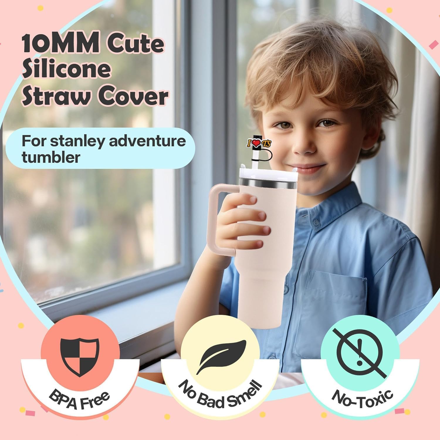 Cuiting 10PCS Taylor Straw Cover Cap for Stanley 10mm Straw Toppers for 30&40 Oz Tumbler Cup Accessories