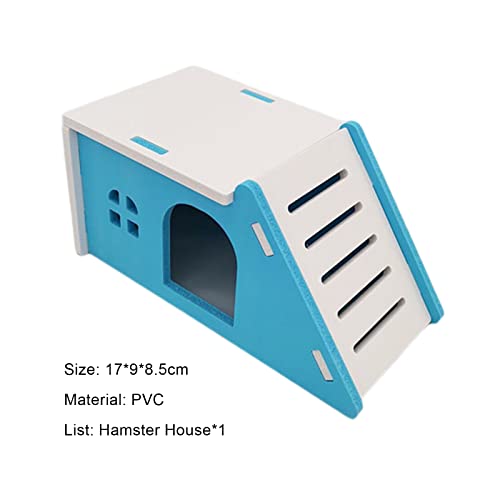 Floralby Small Pets House with Ladder Hamster Chinchilla House Villa Eco-Friendly Blue