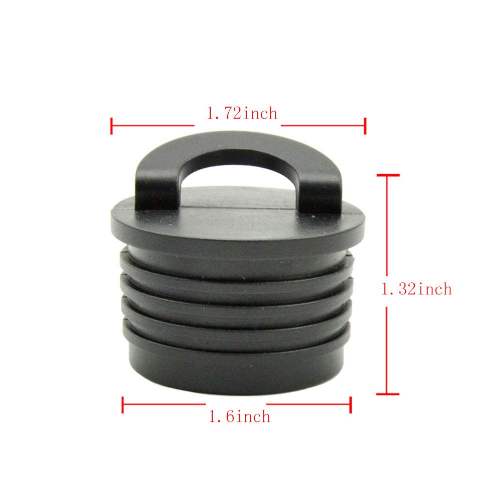 BOLWHAO BOOHAO Universal Kayak Scupper Plug Kit Kayak Marine Boat Plug Bung Diameter 1.6β Replacements Accessory for Kayak Canoe Boat Drain Holes Black 4 Pieces