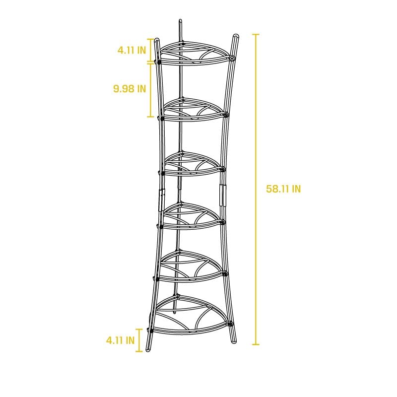 Lodge 6-Tier, Kitchen and Pantry Cast Iron Cookware Storage Organizing Tower, Steel Construction, Matte Black
