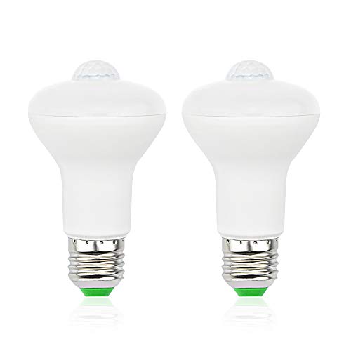Bonlux BR20 Motion Sensor Light Bulb, 5W BR20 LED Flood Light Bulbs R63 Light Bulb, E26 Motion Sensor LED Light Bulb 50W Halogen Replacement for Porch, Garage, Basement, Daylight 6000K, 2-Pack