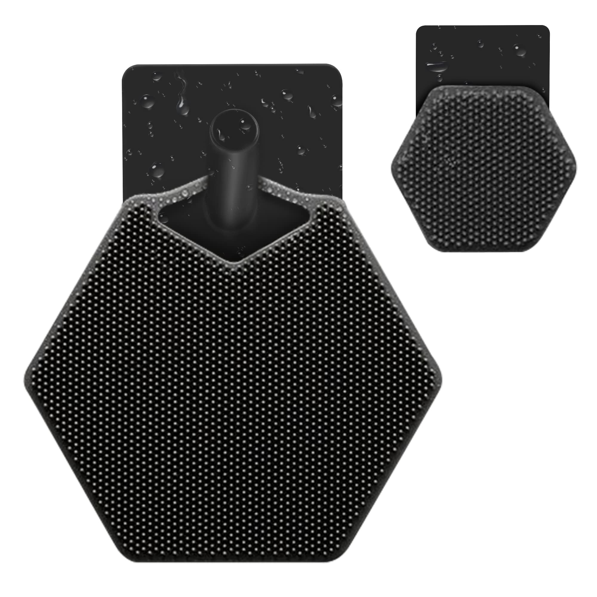 IKENAU- Body Scrubber,Face Scrubbers Men, Shower and Bathroom Four-Piece Set-with Hook, with Silicone Grip Technology, Detachable and Reusable
