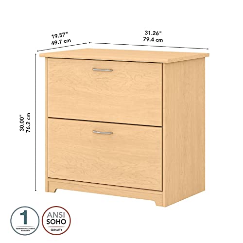 Bush Furniture Cabot Lateral File Cabinet, 32W, Natural Maple