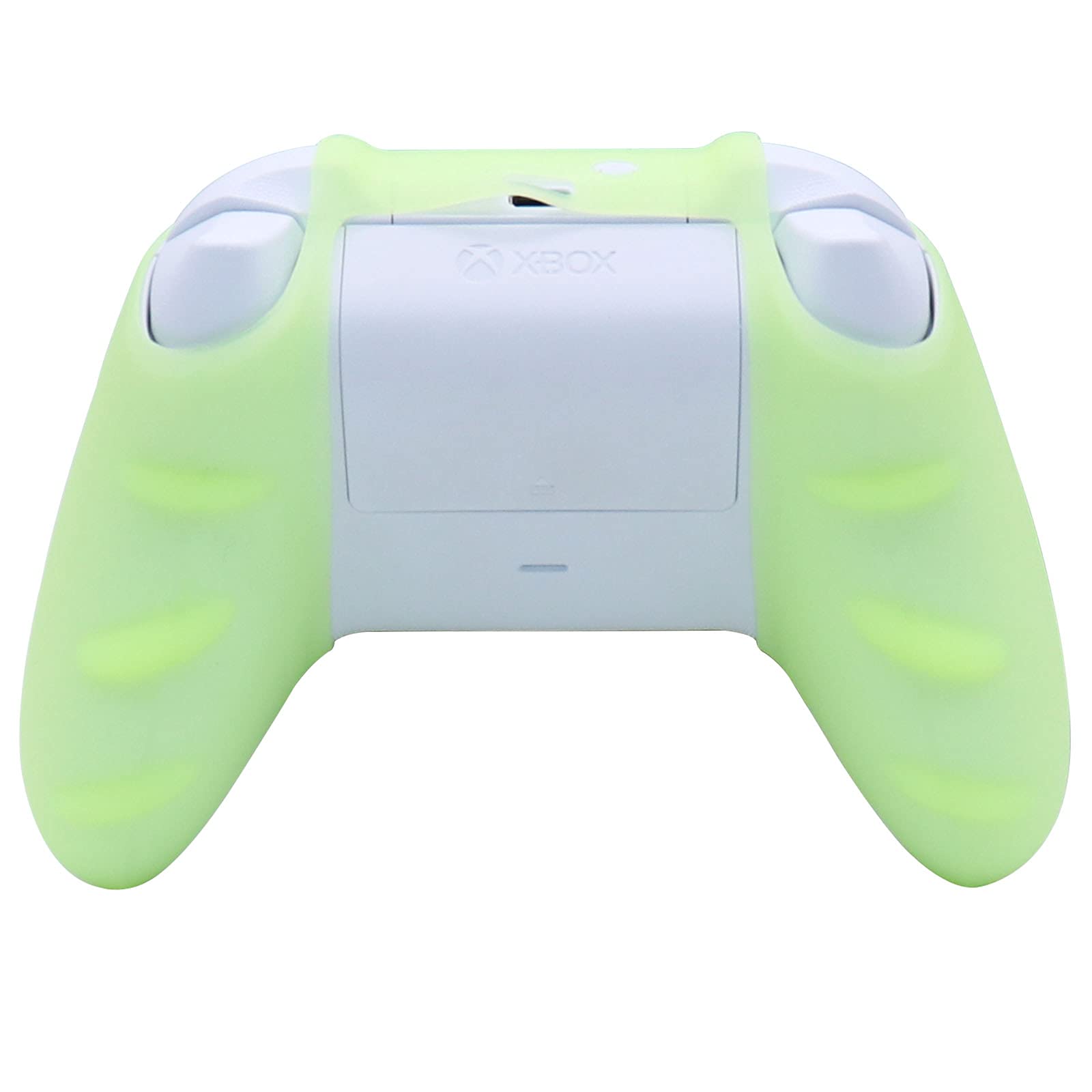 RALAN Controller Cover Silicone, Silicone Controller Cover Skin Protector in Dark Compatible for Xbox Series Controller (Black Pro Thumb Grip x 8,Cat + Skull Cap Cover Grip x 2) (Green)
