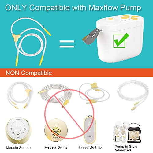 PumpMom Replacement Tubing for Medela New Pump in Style Maxflow Breast Pump, Not Original Medela Spare Breastpump Parts Tubes