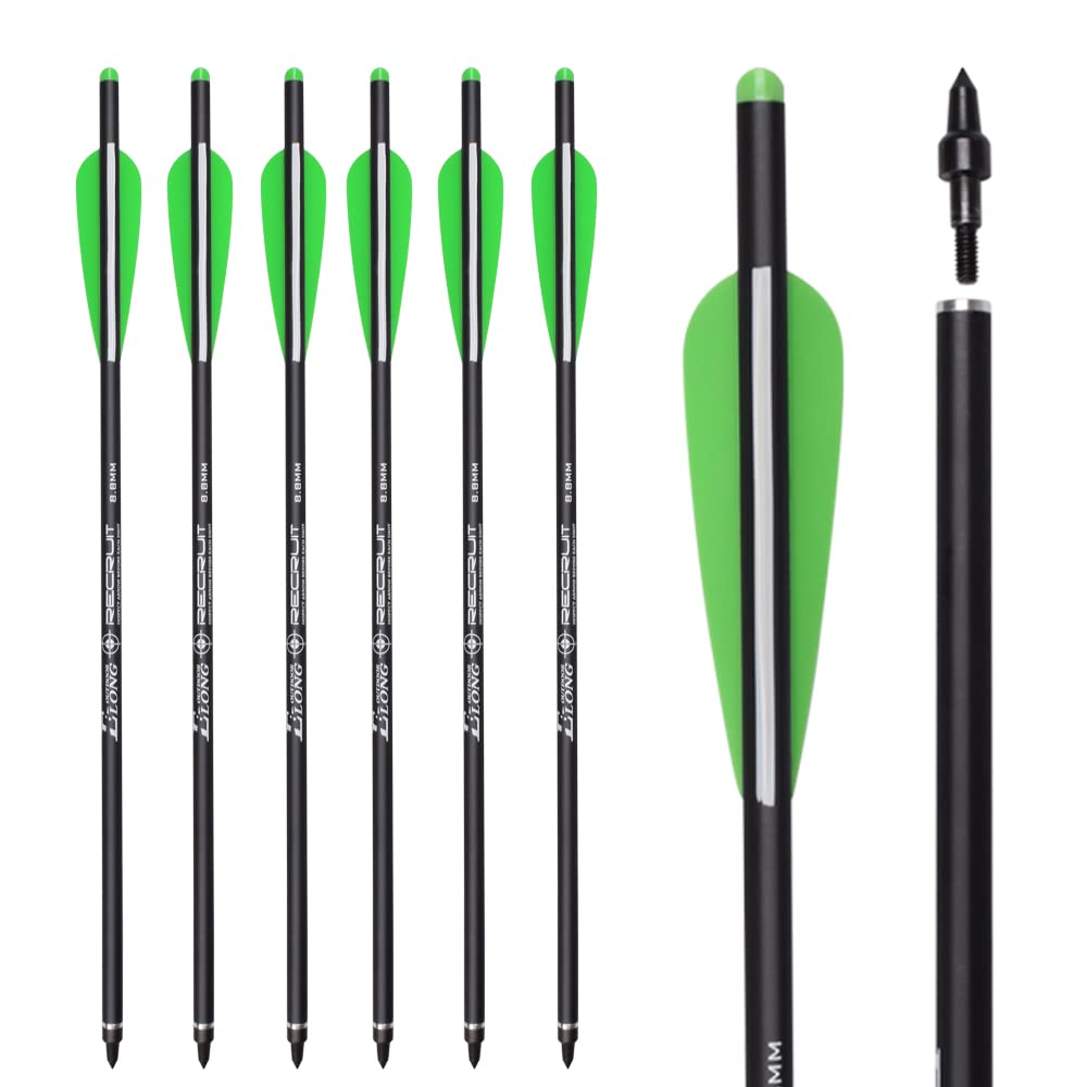 Carbon Crossbow Bolts 22 Inch Hunting Archery Crossbow Arrows with 4" Vanes Replaced Arrowhead Brodhead Tip 12PCS Pack
