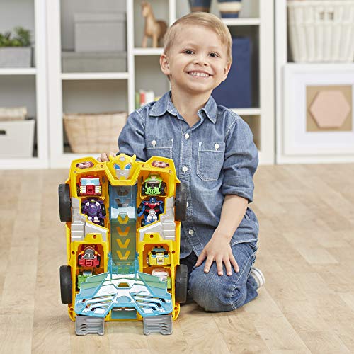 Playskool Heroes Transformers Rescue Bots Academy Bumblebee Track Tower 14" Playset, 2-in-1 Converting Robot, Collectible Toys for Kids Ages 3 & Up