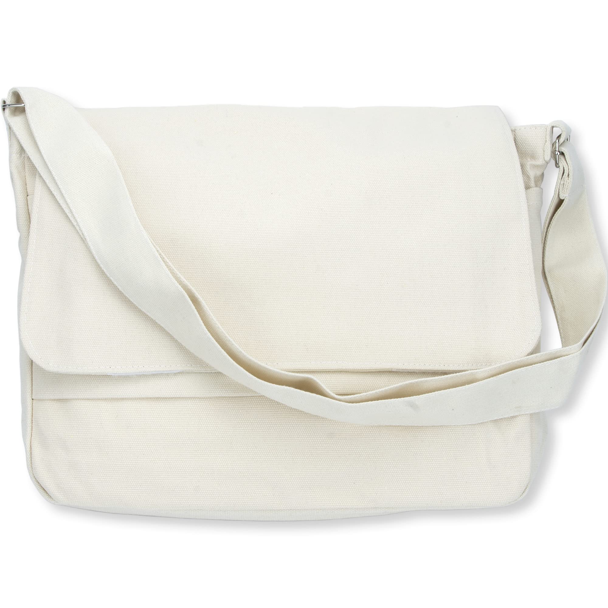 Canvas Messenger Bag Cross Body Bag Shoulder Bag Simple Design Thick and Sturdy (Beige)