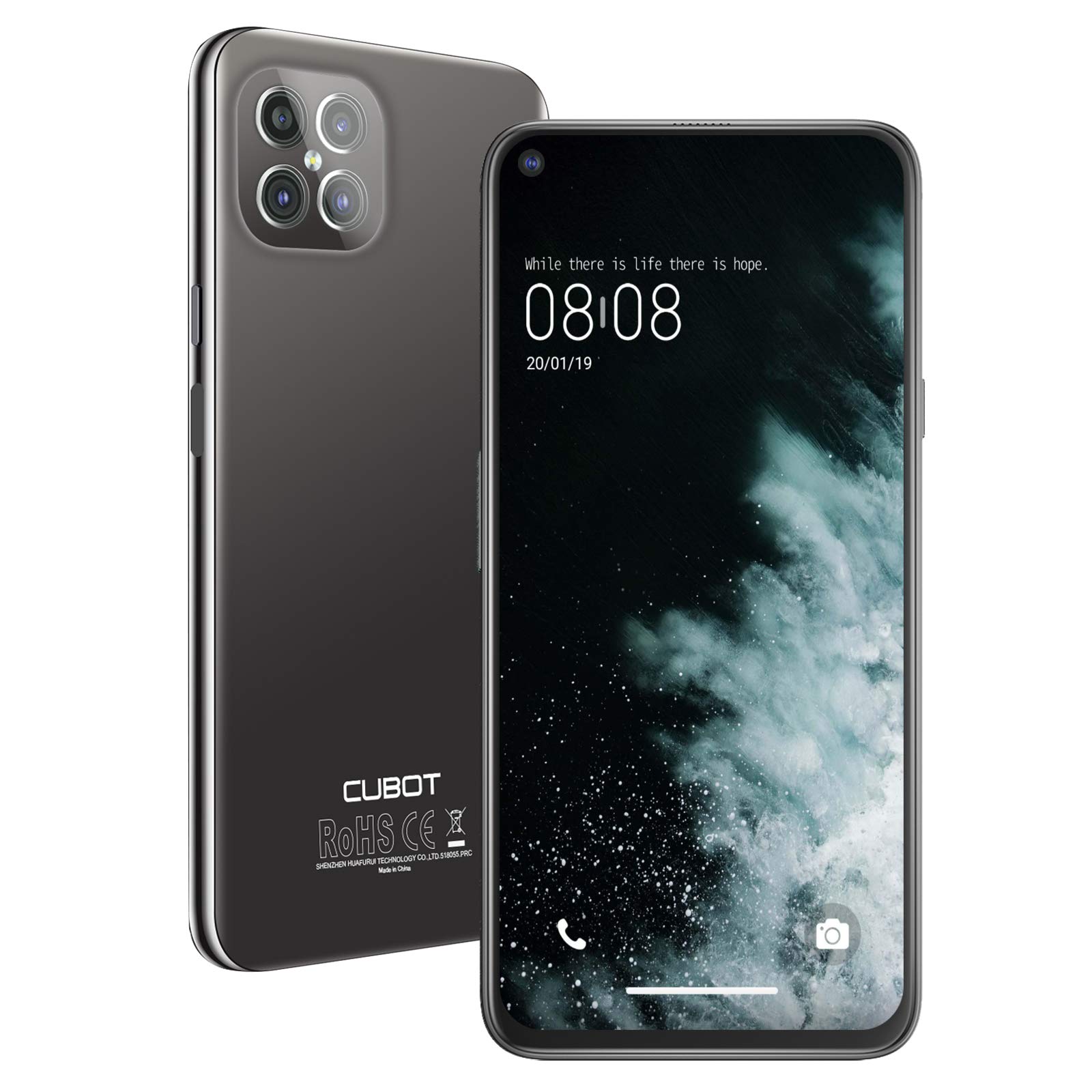 CUBOT Unlocked Android Phones, C30 8GB RAM/128GB 4G Dual SIM Unlocked Smartphone, 6.4" FHD+ Screen, 48MP Quad Camera, GSM International Version, Android 10, 4200mAh Battery, Matt Black
