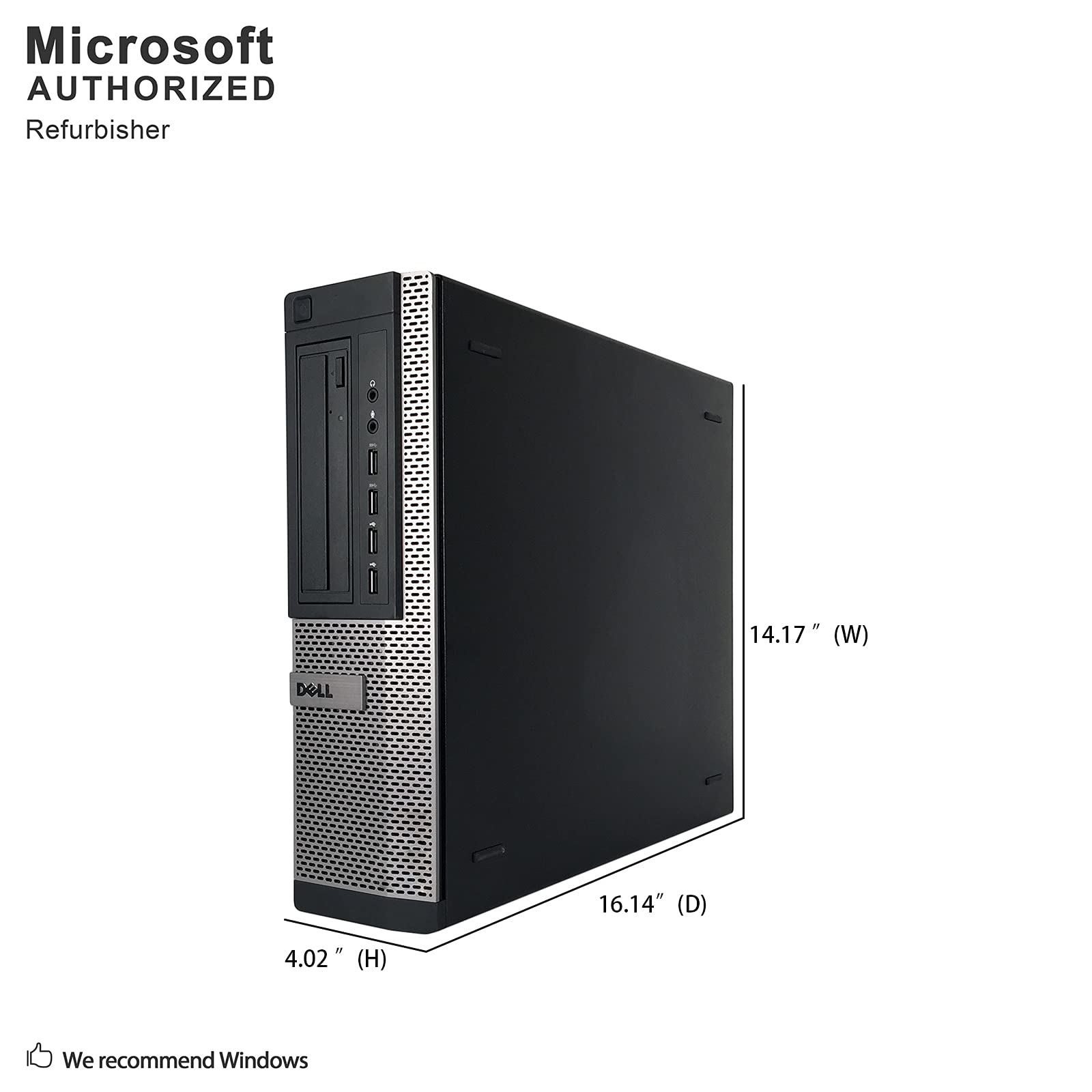 Dell Optiplex 9010 Desktop Computer, Intel Core i5 3.2 GHz, 16 GB RAM, 1 TB SATA HDD, Keyboard & Mouse, Wi-Fi, HDMI, DVD-ROM, Windows 10 Professional, (Renewed)
