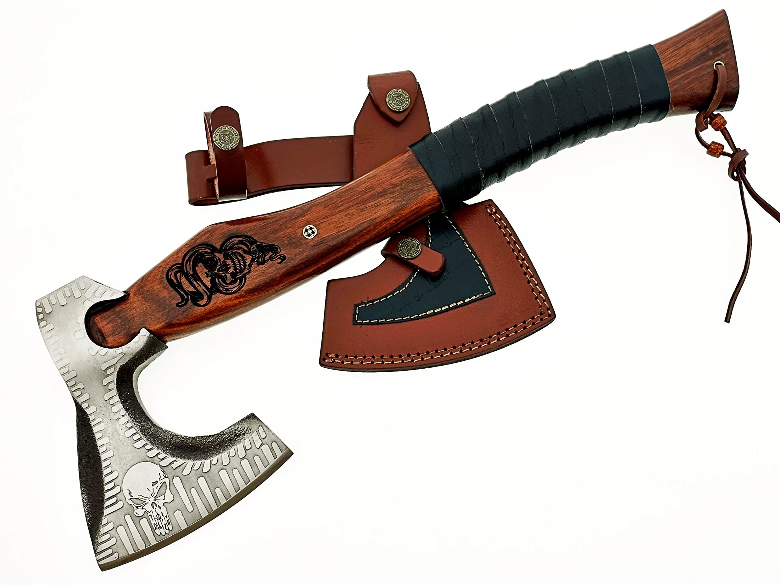 Carbon Steel Blade Viking Axe Hatchet Tomahawk Hunting Knife Camping Outdoor. SM144