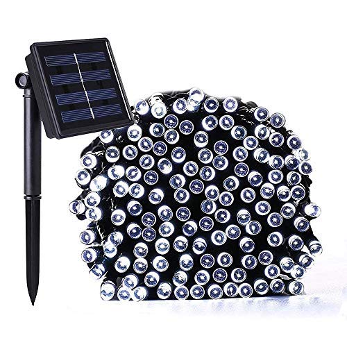 UCTEK Christmas String Lights, Solar Powered LED Lights, Outdoor Decorative Lighting, Waterproof 8 Modes Decorations for Indoor Outdoor Home Xmas Trees Garden Yard Party Wedding Lawn Patio White