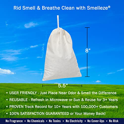 SMELLEZE Reusable Formaldehyde Odor Remover Deodorizer Pouch: Rids Formaldehyde Smell Without Scents in 300 Sq. Ft.