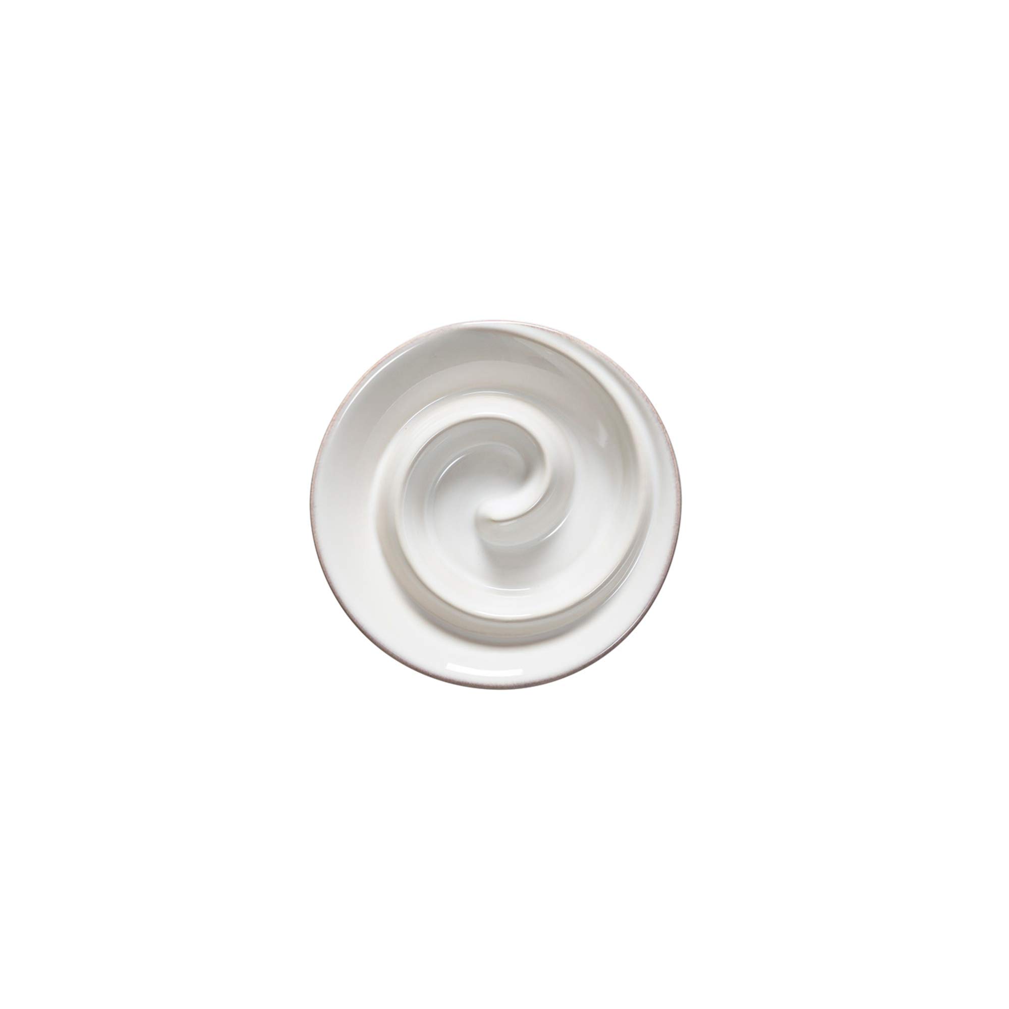 Casafina Ceramic Stoneware 8" Spiral Appetizer Dish - Cook & Host Collection, White | Microwave & Dishwasher Safe Dinnerware | Food Safe Glazing | Restaurant Quality Serveware
