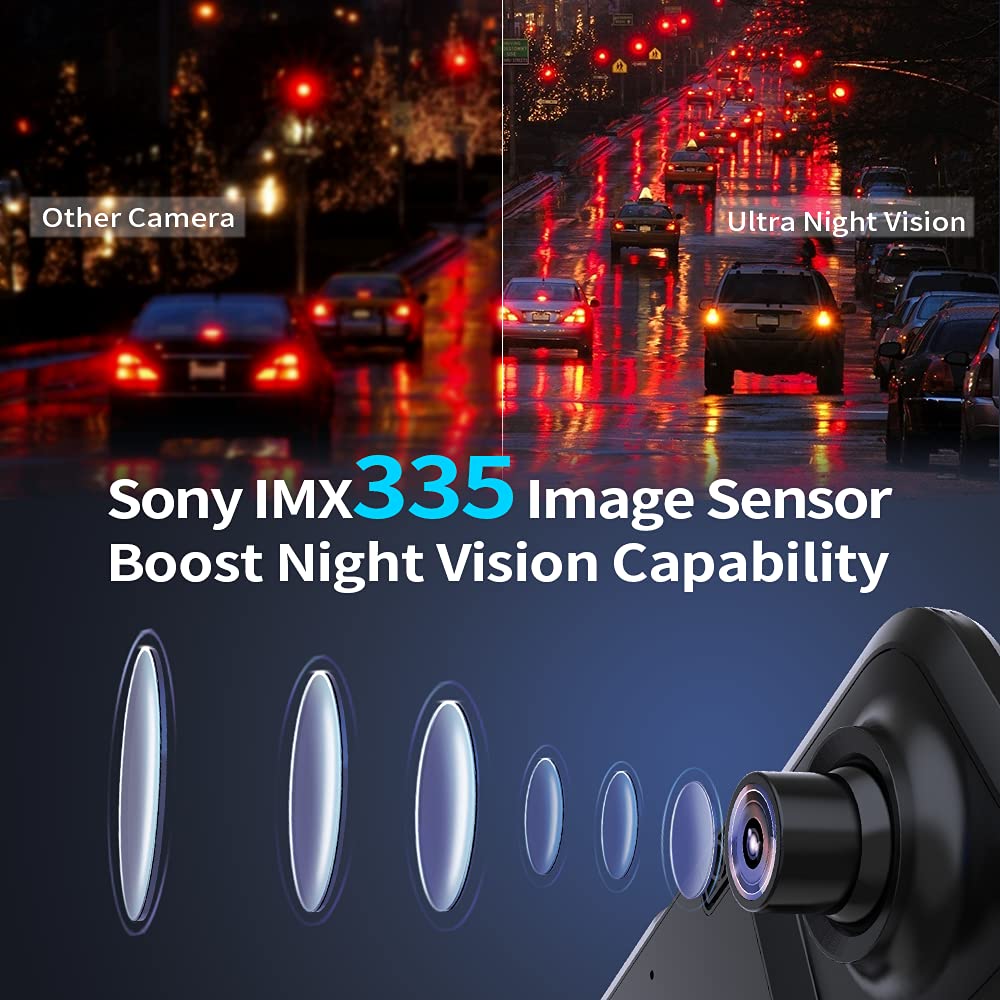 CARCHET 2.5K 12" Mirror Dash Cam - 1440P HD Rearview Mirror Camera, Smart Rear View Mirror, Front and Rear Camera, Night Vision, Sony Starvis Sensor, Touch Screen, Parking Assistance, GPS, G Sensor