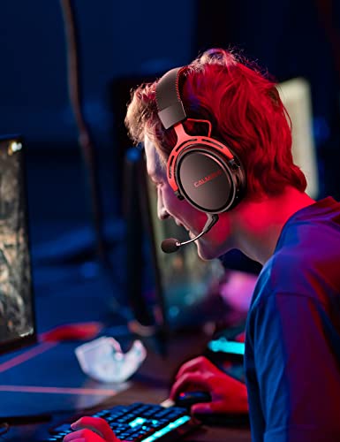 DEEBOX Gaming Headsets for PS5 PS4 Xbox Switch, Noise Cancelling Over Ear Headphones with Mic, Bass Surround, Soft Memory Earmuffs for Laptop PC Mac