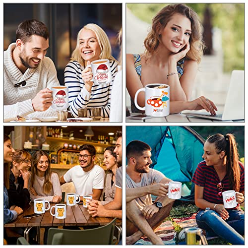 Sublimation Mugs, Yephets 12Pcs Coffee Mugs Blank White Ceramic Coffee Mug Set Sublimation Cups 11 oz Christmas Coffee Mug for Hot Chocolate Latte Tea Milk DIY Products