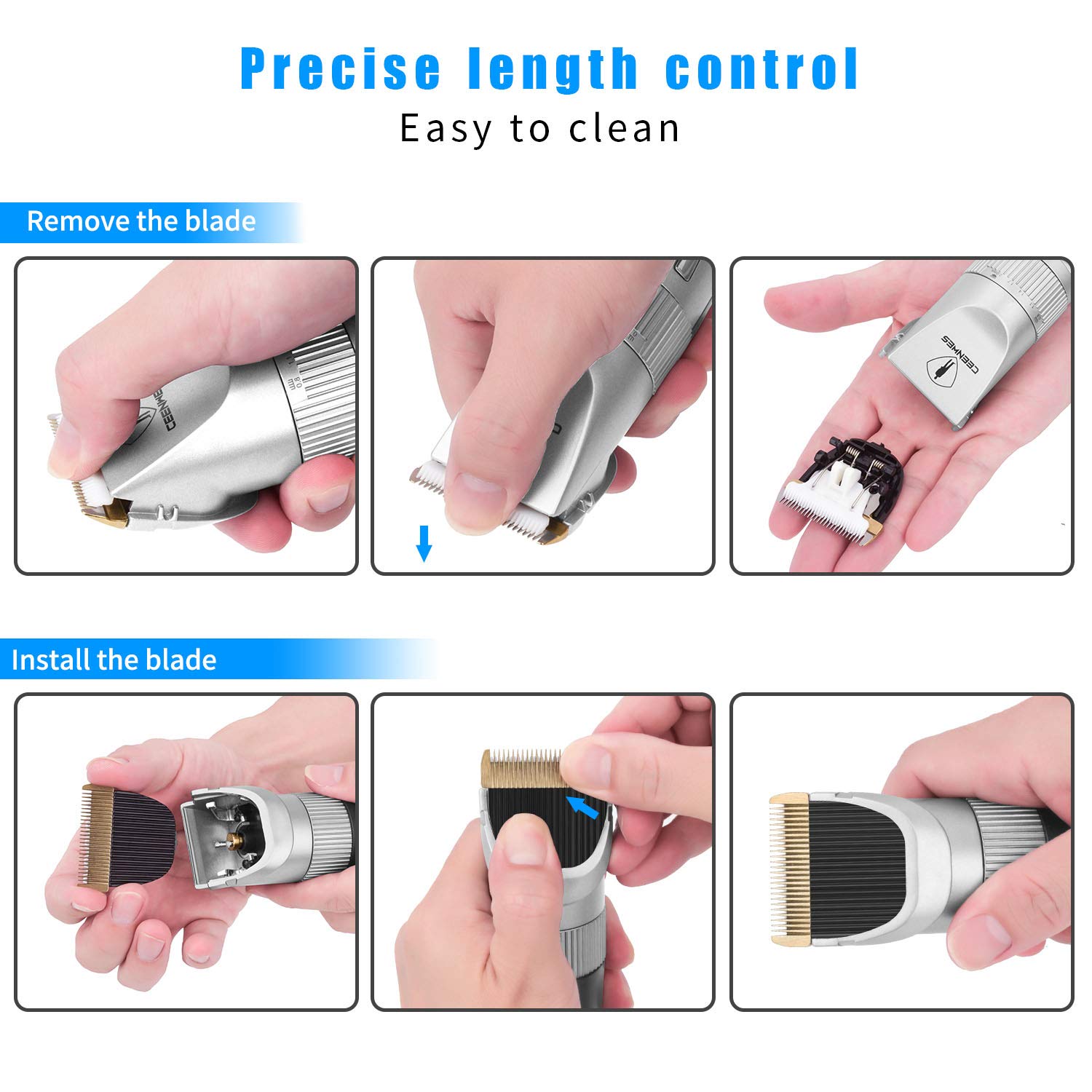 Ceenwes Hair Clippers Professional Cordless Quiet Hair Trimmers