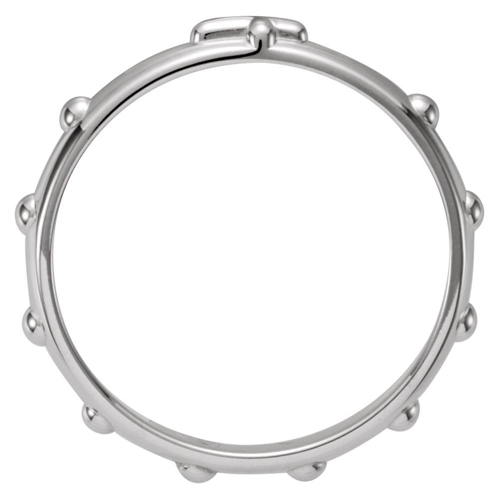 Bonyak Jewelry Sterling Silver Rosary Ring - Size 5