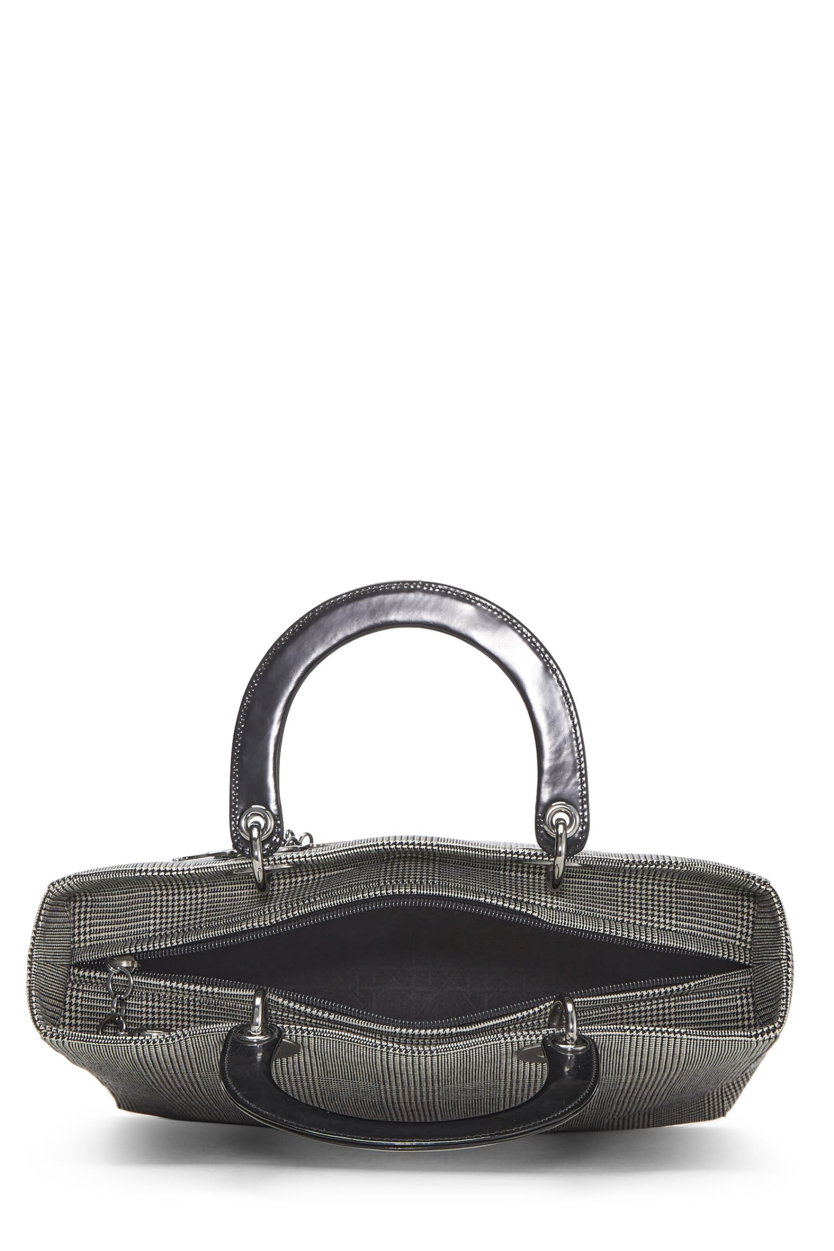 Dior, Pre-Loved Black Houndstooth Lady Dior Large, Black