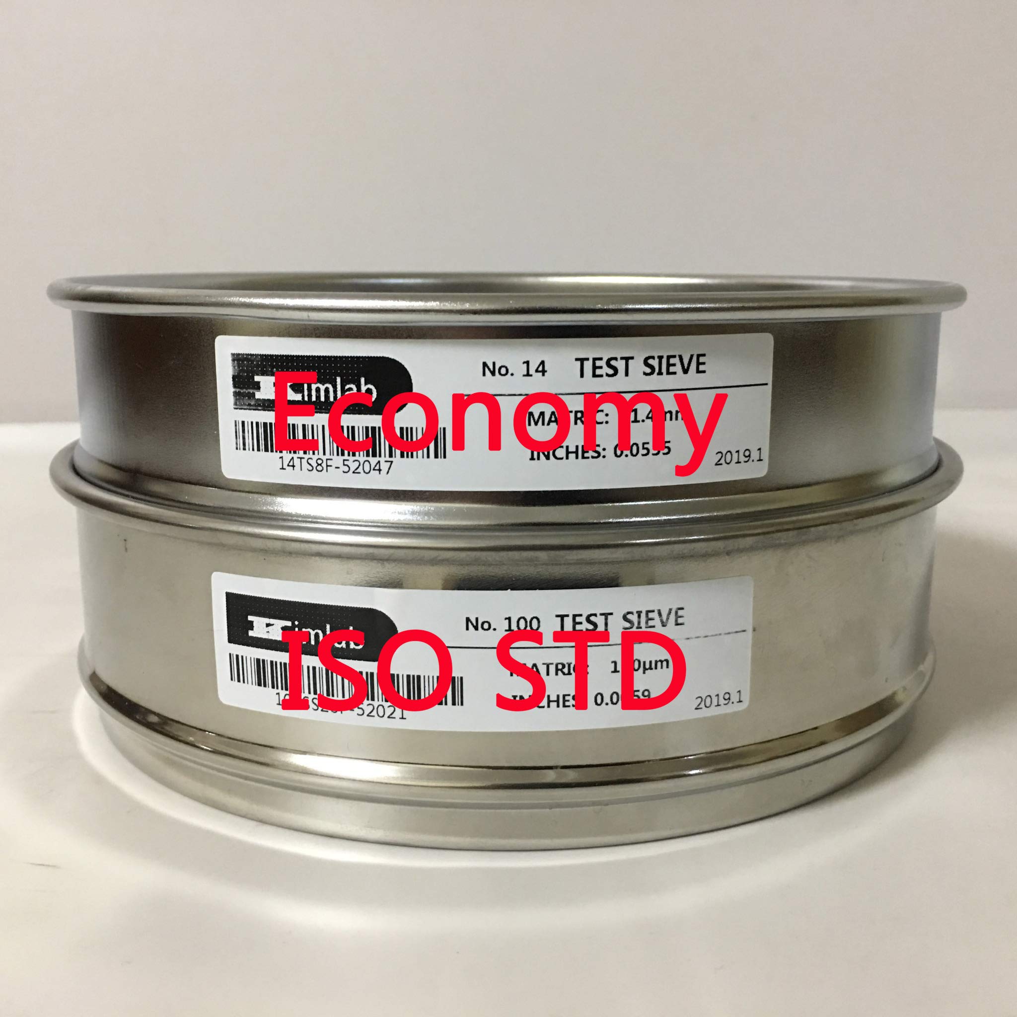 KimLab Economy Test Sieve #200 / 75μm Mesh Size,304 Stainless Steel Wire Cloth, 8" Diameter