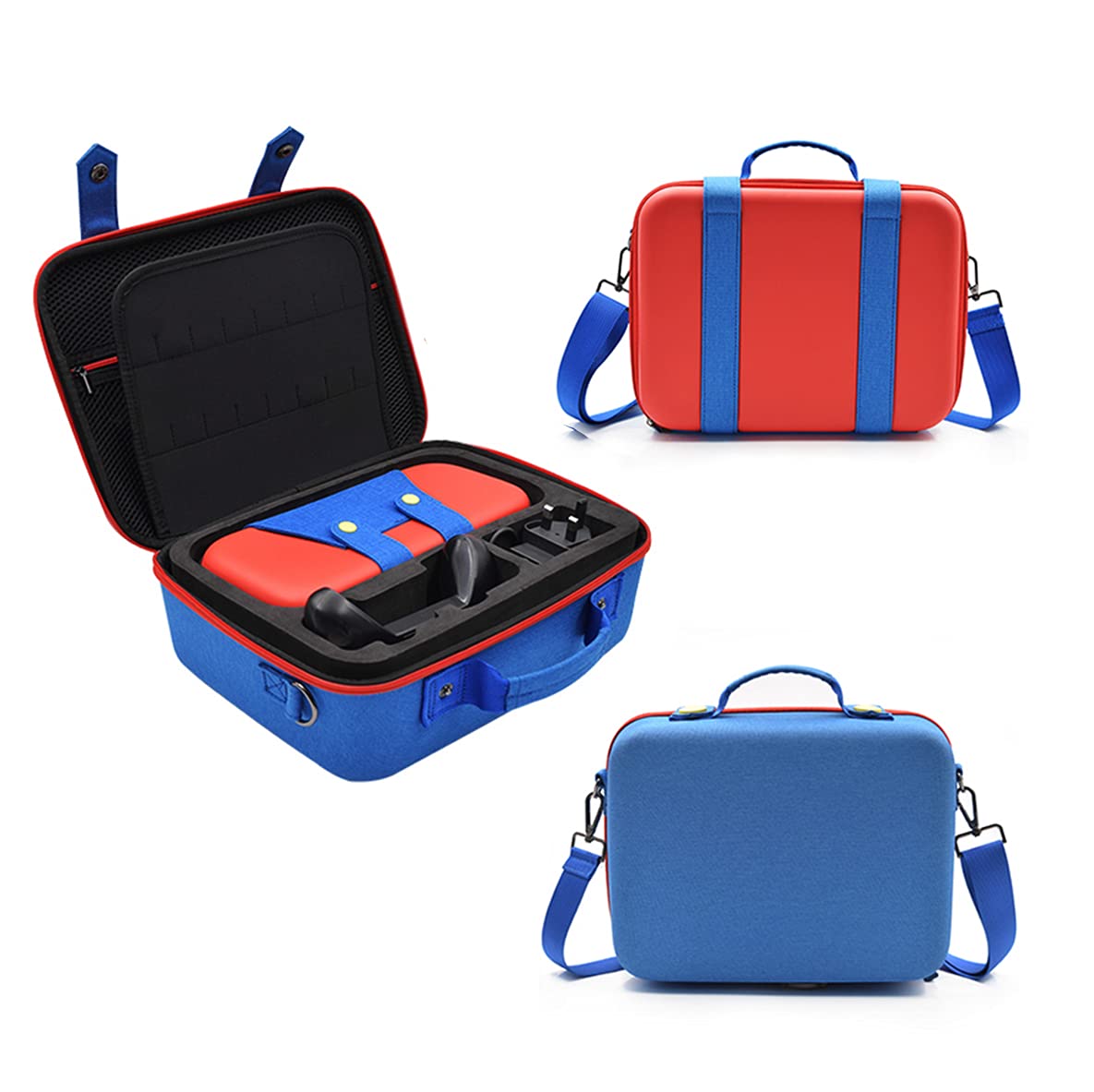 Case for Nintendo Switch System Hard Shell Cute Deluxe Bag,Son-mother bag,Host accessories package。Large Storage Bag Soft Lining 26 Games for Console Pro Controller with Shoulder Strap