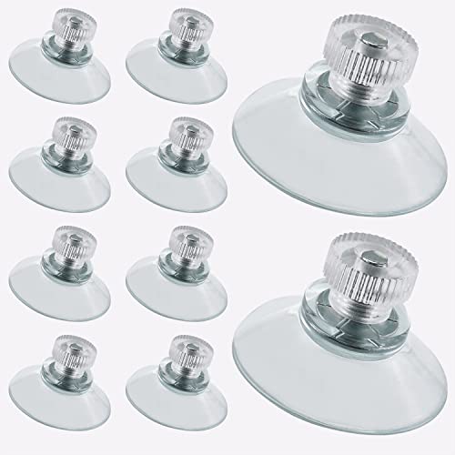 Sucker Cup JianLing 10pcs 1.1" PVC Suction Cup Glass Suction Pads with Thread Clear Screw Hooks Sucker Kitchen Bathroom Window Wall Car Hooks