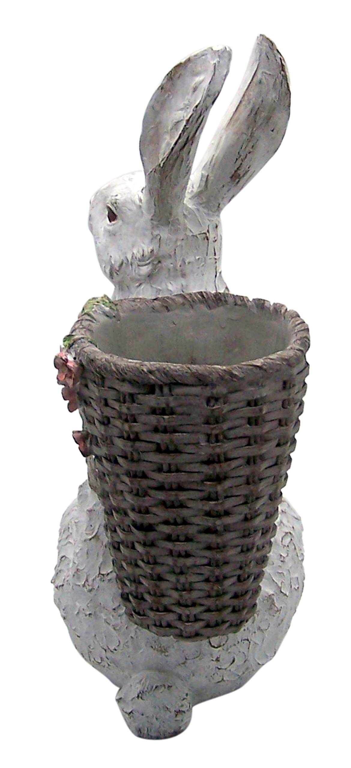 RAZ Imports Iris Garden 20.25" Rabbit with Basket On Back Figurine