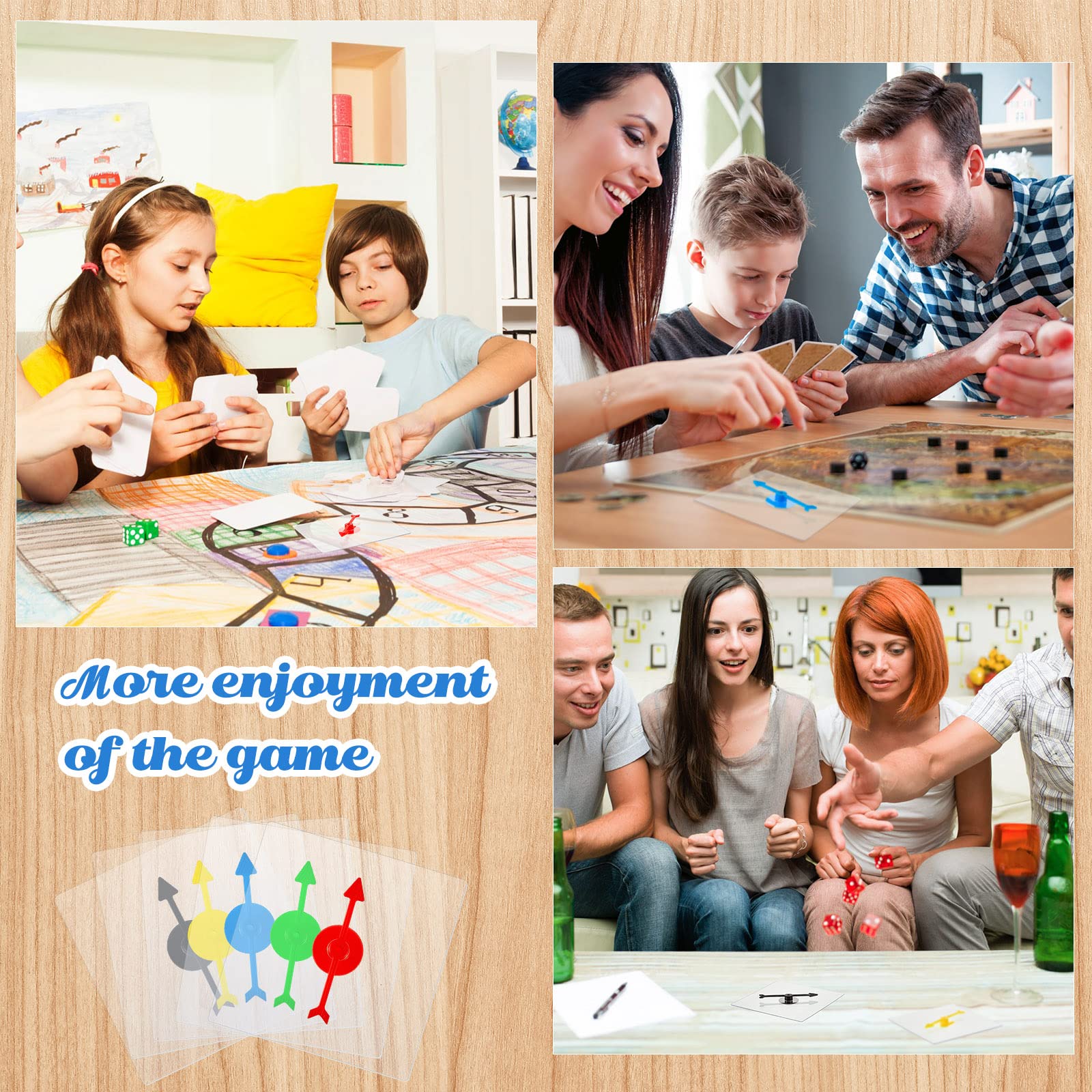 Deekin 10 Pieces Arrow Game Spinners Blank Transparent Spinners with Rotating Arrow 4 Inch Dry Erase Math Game for DIY Board Games Classroom Activities Math Teaching Party Supplies, 5 Rainbow Colors