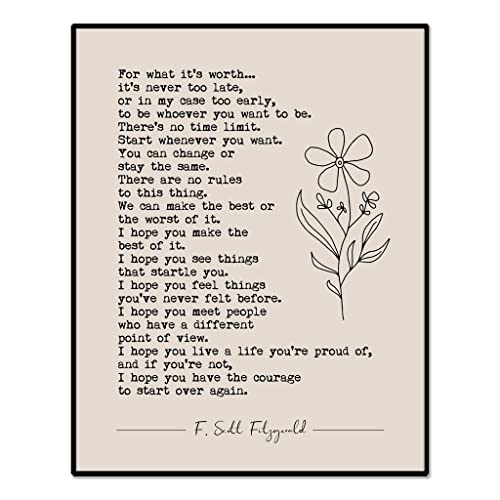 For What It's Worth Wall Art, Book Page Quote, Literature Prints, Book Quotes, Minimalist Dorm Decor, Boho Quote Print, Unframed (11X14 INCH)