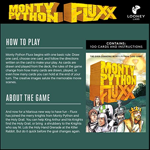 Looney Labs Monty Python Fluxx Card Game - Hilarious Collaboration for 2-6 Players