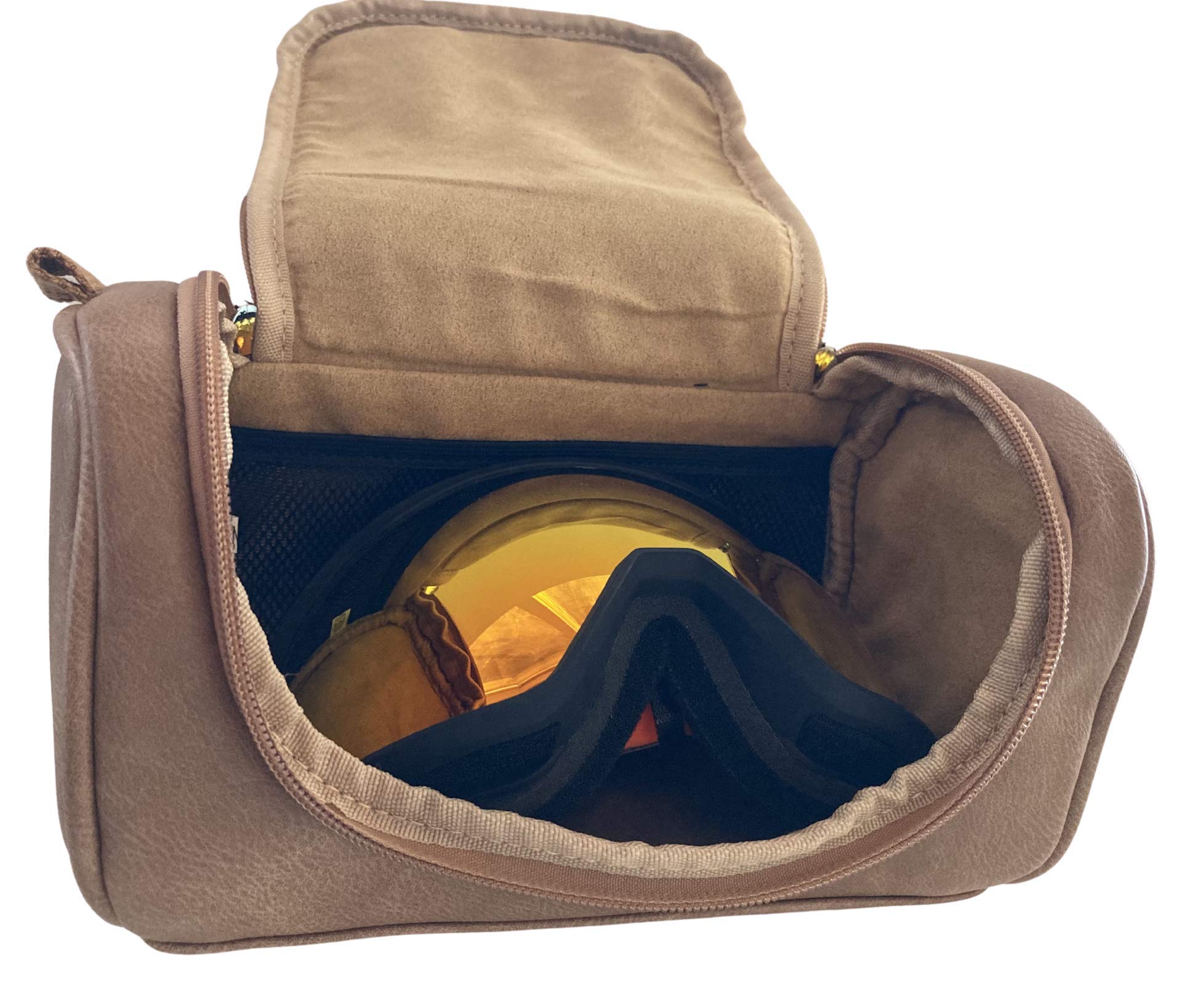 CASEBUDi Ski and Snowboard Goggle Case | Holds all types of Goggles (Black Ballistic Nylon)