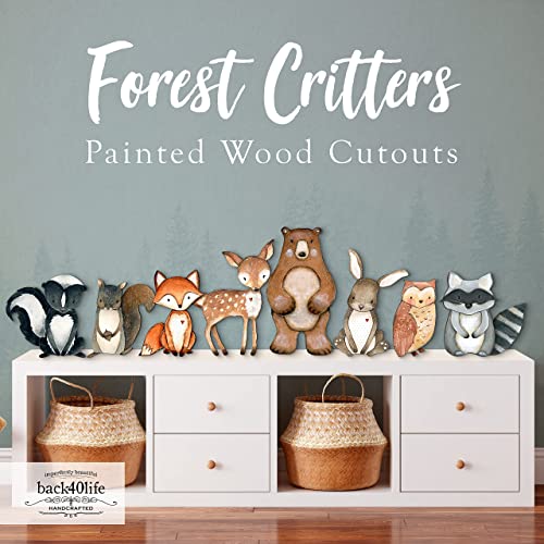 Forest Critters Painted Wooden Animal Cutout Shapes (Small (bundle of 8))