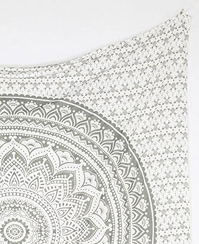 THE ART BOX Wall Tapestry, Large 82x55" - Inspiring Handmade Indian Mandala Design, Soft 100% Natural Cotton, Delicate Hand Sewn Edges for Bedroom, Living Room Boho Esthetic