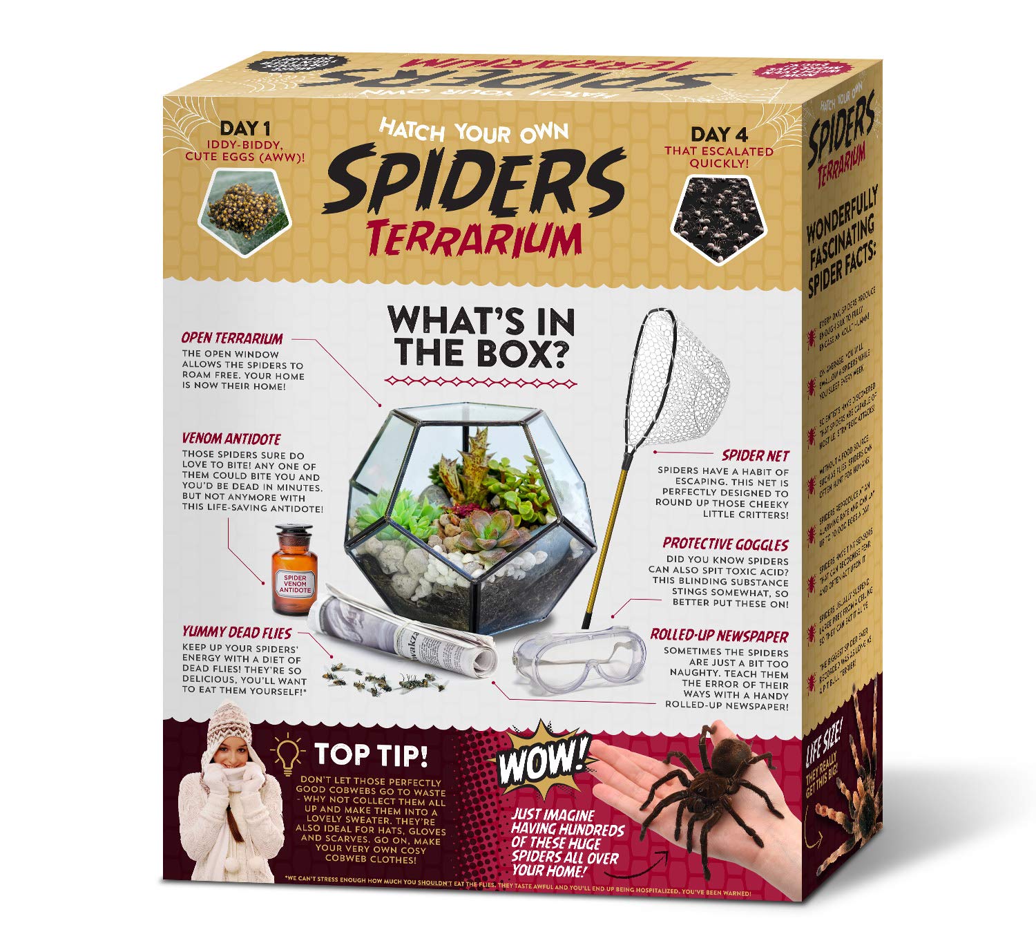 Prank Gift Box Hatch Your Own Spider Terrarium - Perfect Gag Gift and Funny White Elephant Idea
