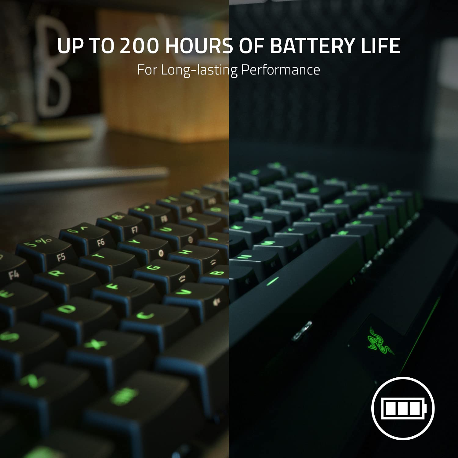 Razer BlackWidow V3 Mini HyperSpeed 65% Wireless Mechanical Gaming Keyboard: Yellow Mechanical Switches Linear & Silent - Doubleshot ABS Keycaps - Chroma RGB - Up to 200 Hr Battery - Snap Tap