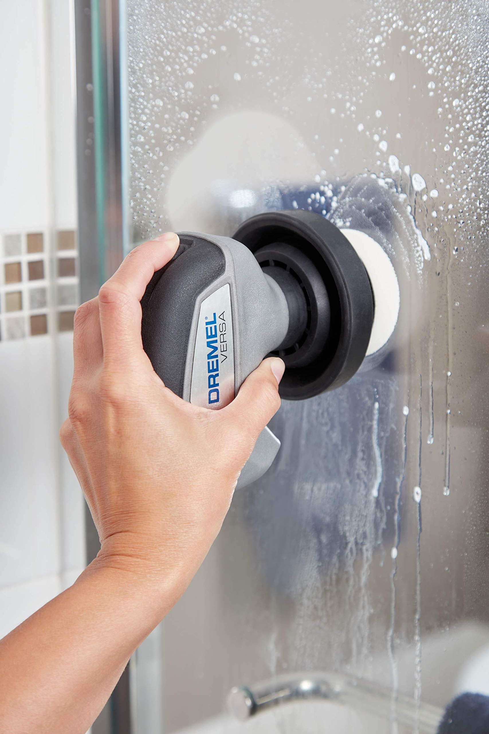 Dremel Versa Cleaning Tool- Grout Brush- Bathroom Shower Scrub- Kitchen & Bathtub Cleaner- Power Scrubber for Tile, Pans, Stoves, Tubs, Sinks Auto, & Grills- PC10-02