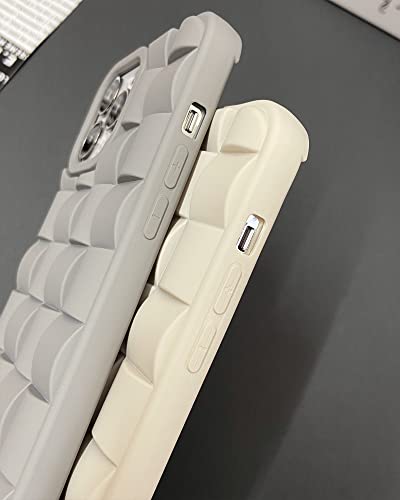Ginkgonut Compatible with iPhone 13 Pro Max Case for Women/Girls, Cute 3D Laid Desgin Soft Silicone Shockproof Raised Bumper Corners Case for iPhone 13 Pro Max(Gray)