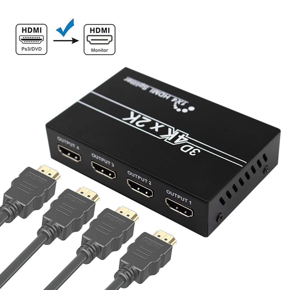 VSVABEFV 4K HD HDMI Switch, 4 Ports 4K x 2K HDMI 2.0 Switcher Hub Port Switches with IR Wireless Remote, for Mackbook HDTV Laptop Xbox 360 PS4 PS5