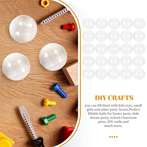 Uonlytech Vending Machine Empty Round Clear Capsules 50pcs 60mm Capsule for Gumball Machines Small Containers for Kids Party Favor Prize