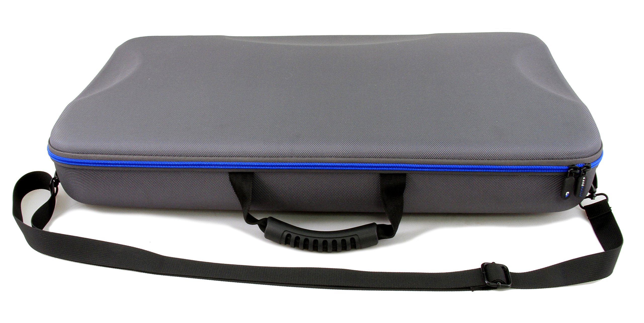 CASEMATIX Carry Case Compatible with Roland DJ-202 Serato DJ Controller and Drum Machine Accessories In Customizable Foam - Includes Studio Travel Case Only with Shoulder Strap