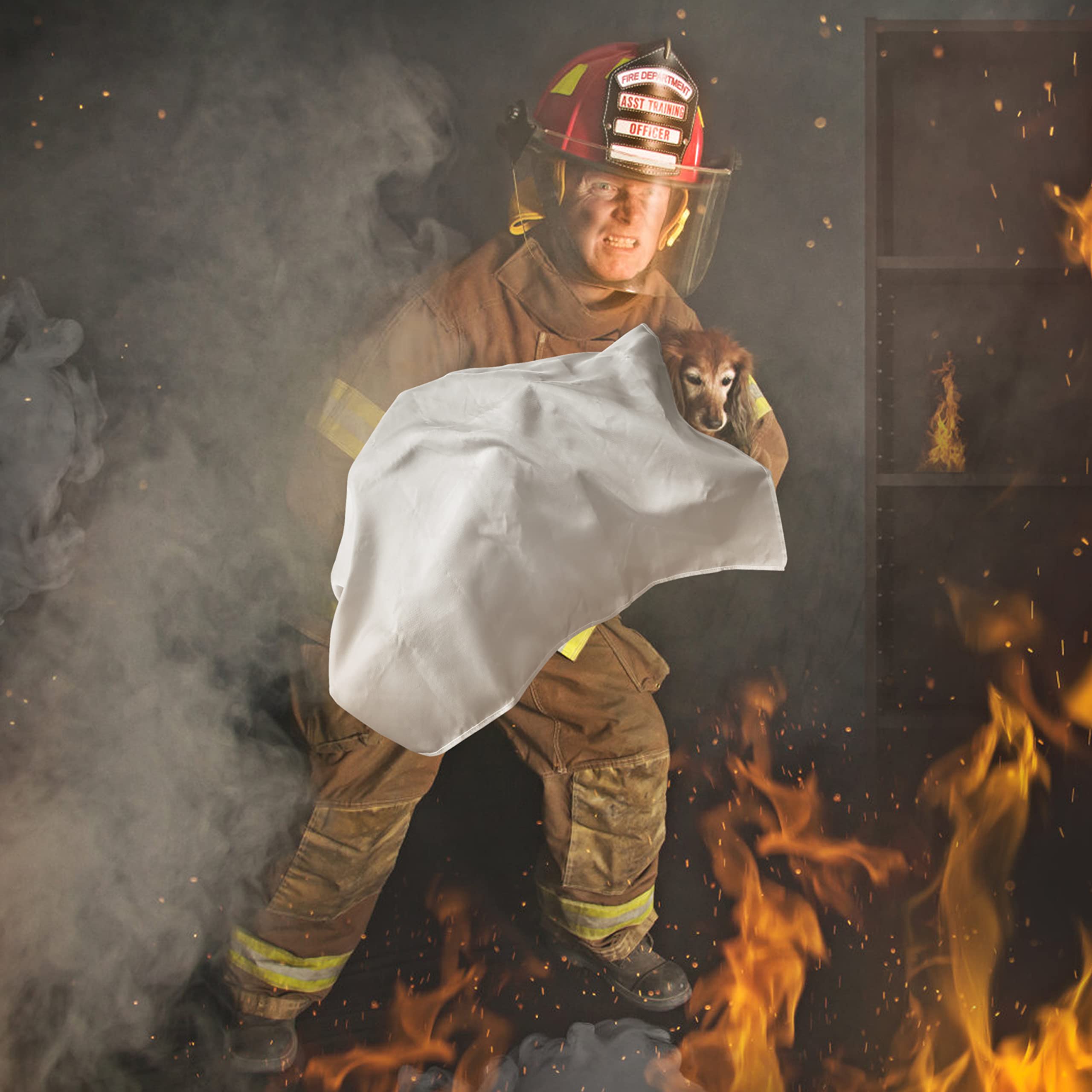 Fire Blanket, Fiberglass Fire Emergency Blankets, Suppression Flame Retardant Fireproof Survival Safety Fire Suppression Blanket, for Kitchen Home Car Office Warehouse Camping BBQ School Fireplace