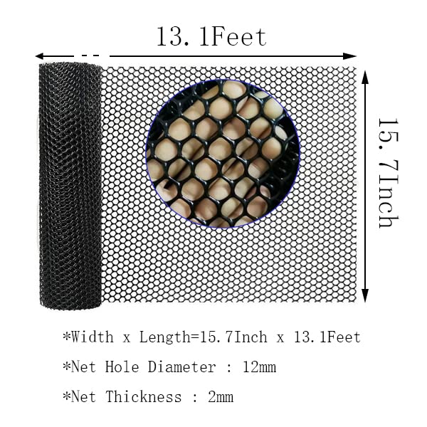 Plastic Gutter Guard Mesh Roof Gutter Protection Screen Roll Leaf Filter Gutter Cover Guard Mesh Protector Roof Leaf Guard No Hooks (0.4m x 4m=(1.3Ft x 13.1Ft), Black)