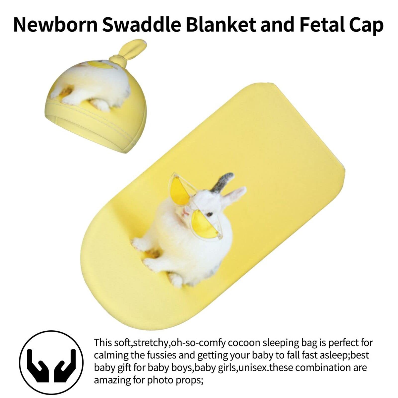Custom Baby Blanket and Hat Personalized Newborn Infant Swaddle Blanket with Photo Picture Text Name Customize Sleep Sack Baby Gift