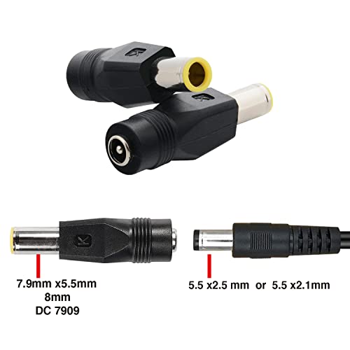 DC 8mm to DC 5.5mm Connectors Adapter for Jackery Ravpower Goal Zero X-Dragon Golabs Bluetti Milin Portable Backup Power Station Rechargeable Battery Pack Solar Generators - 1 set